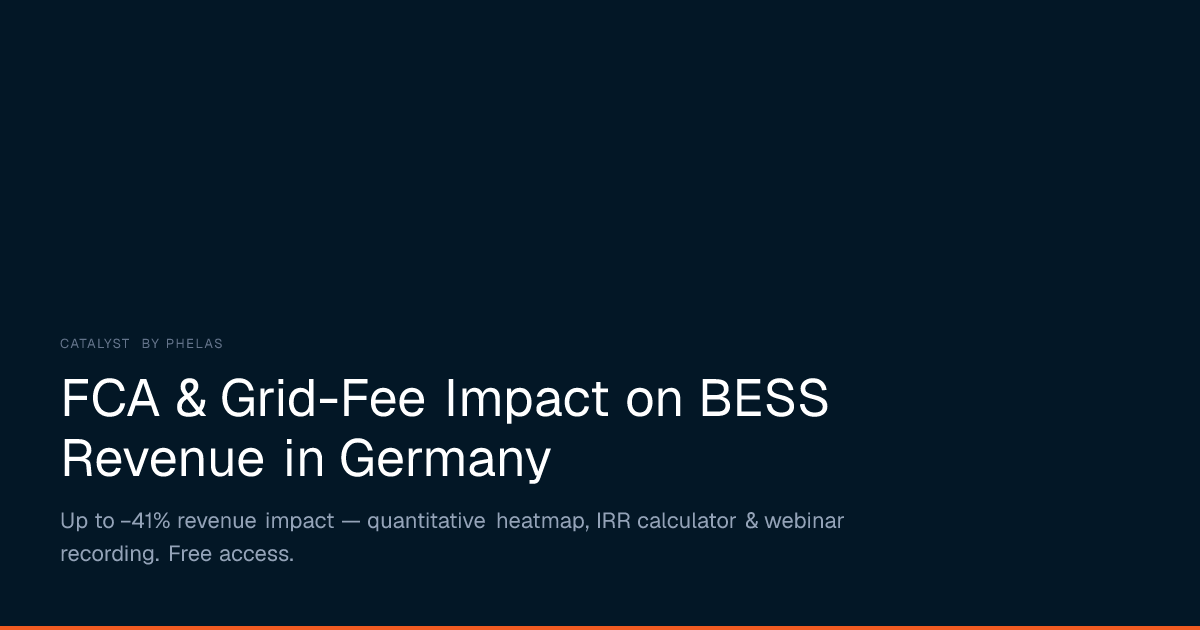 FCA & Grid-Fee Impact on BESS Revenue in Germany – 2026 Report